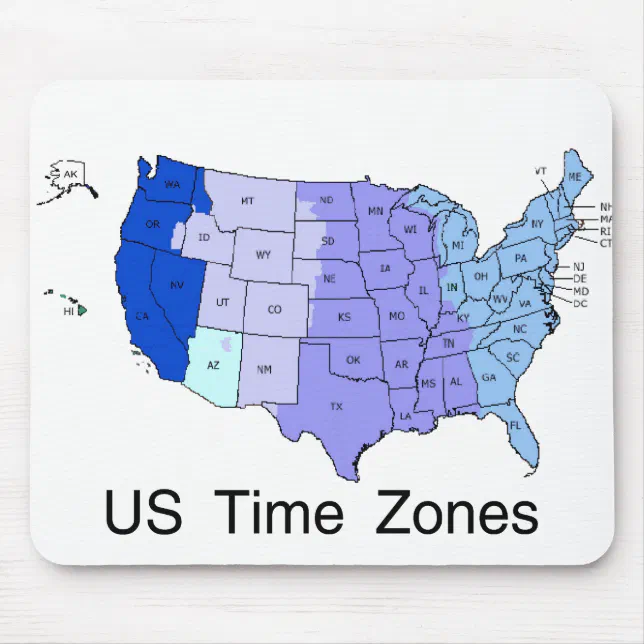 US Time Zones Mouse Pad | Zazzle