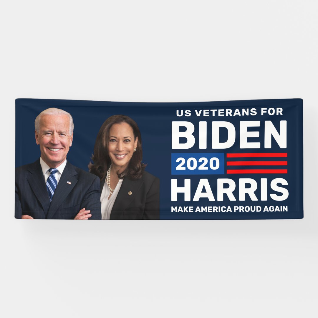 US Veterans Support Biden Harris 2020 Banner | Zazzle