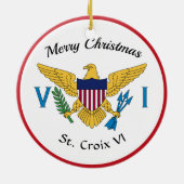 US Virgin Islands Flag St. Croix USVI Christmas Ceramic Ornament | Zazzle