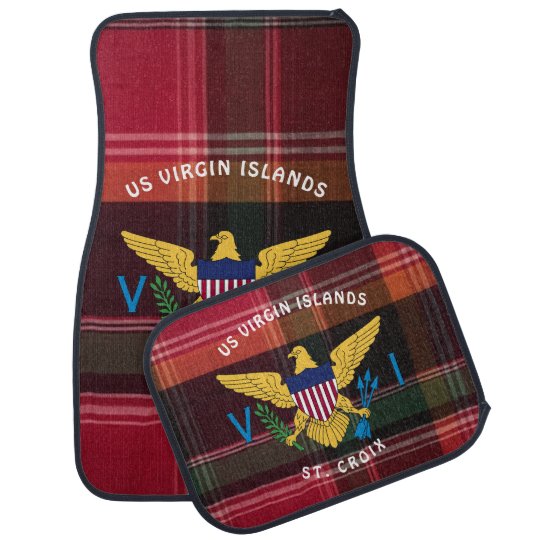 US Virgin Islands Flag St. Croix USVI Madras Car Floor Mat | Zazzle.com
