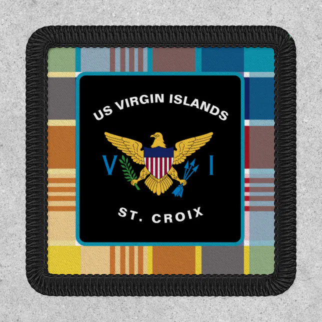 US Virgin Islands Flag St. Croix USVI Madras Patch | Zazzle