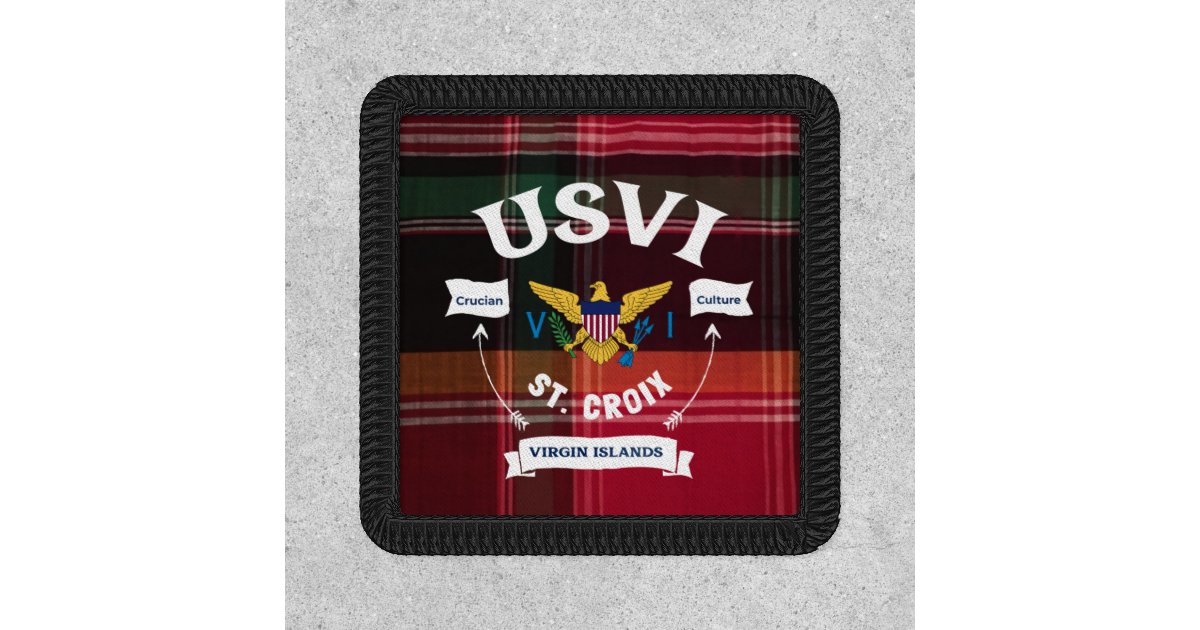 US Virgin Islands Flag St. Croix USVI Madras Patch | Zazzle