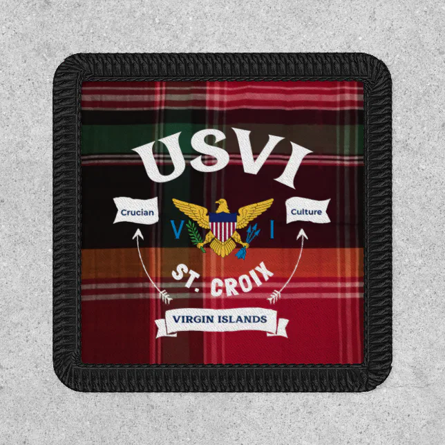 US Virgin Islands Flag St. Croix USVI Madras Patch | Zazzle