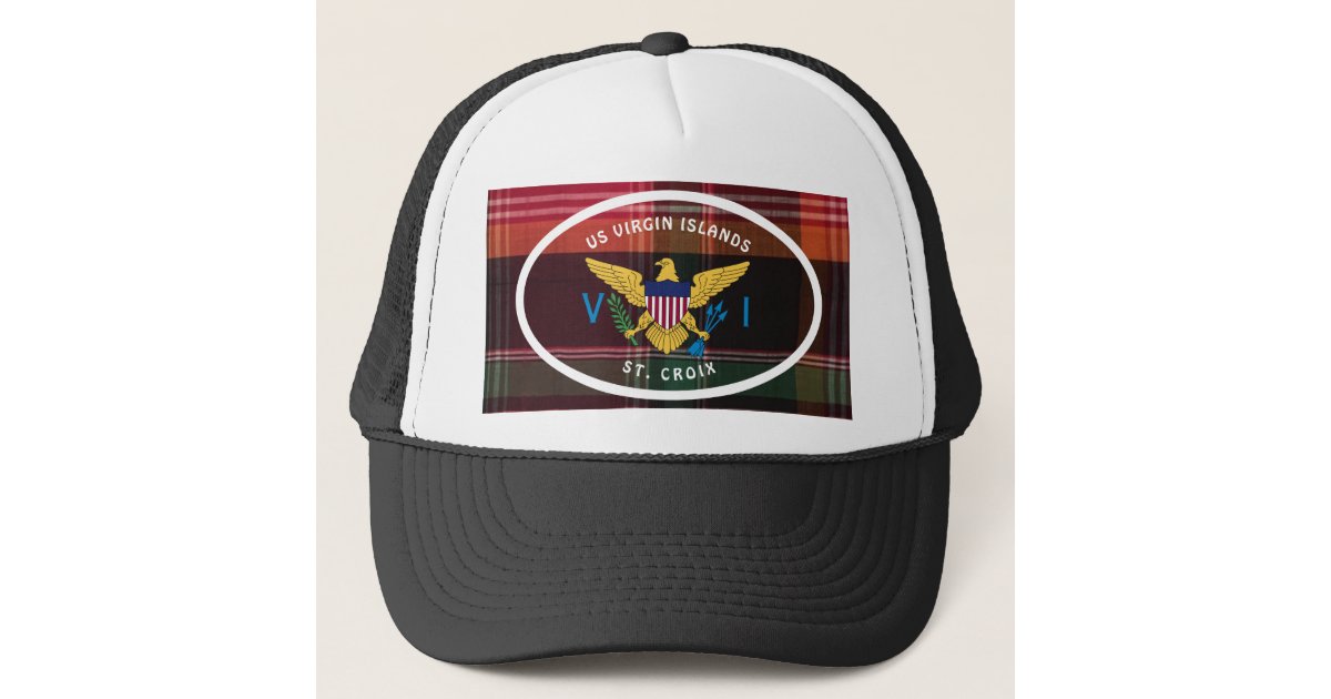 US Virgin Islands Flag St. Croix USVI Madras Trucker Hat | Zazzle