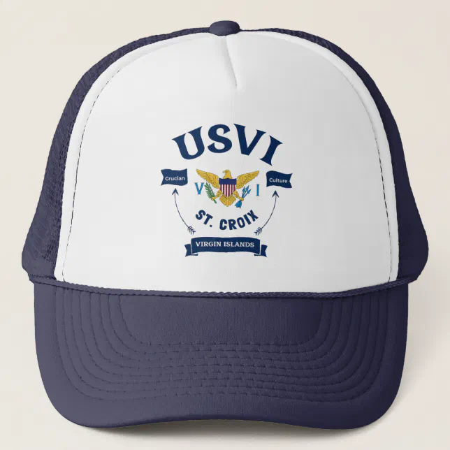 US Virgin Islands Flag St. Croix USVI Tropical Trucker Hat | Zazzle