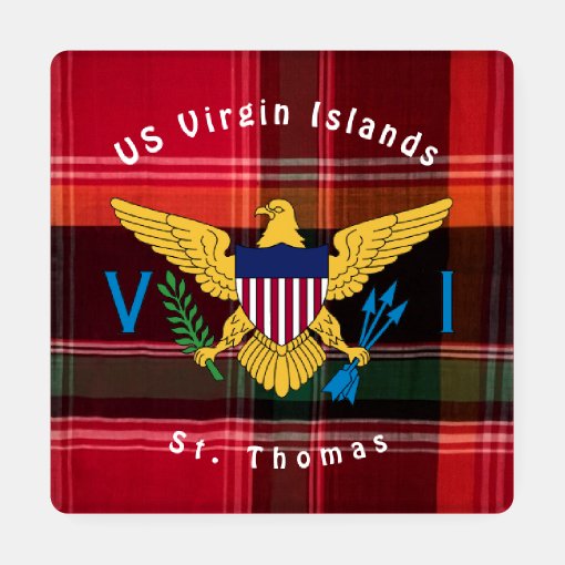 US Virgin Islands Flag St. Thomas USVI Madras Coaster Set | Zazzle