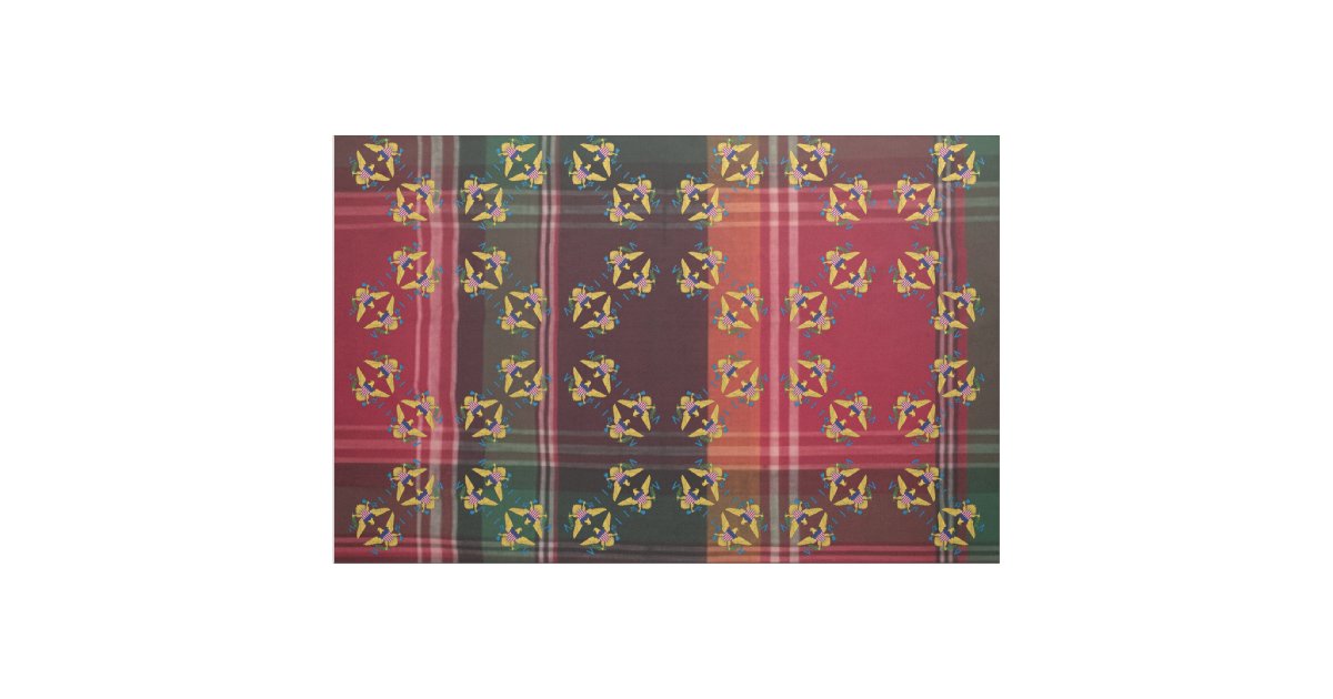 US Virgin Islands Flag USVI Madras Plaid Fabric | Zazzle