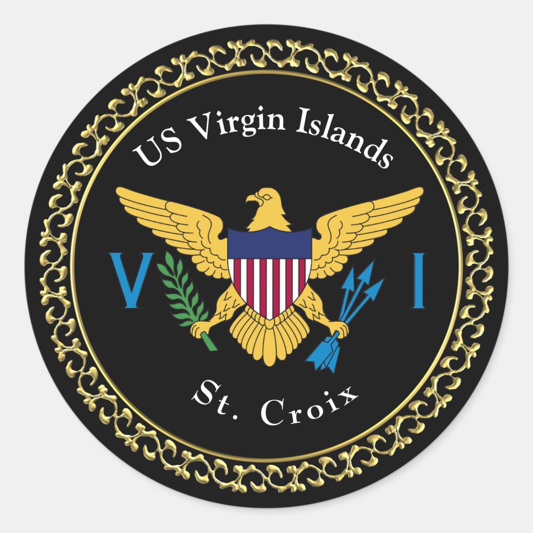 US Virgin Islands Flag USVI St. Croix Classic Round Sticker | Zazzle