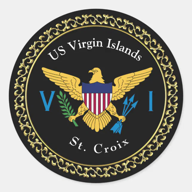 US Virgin Islands Flag USVI St. Croix Classic Round Sticker | Zazzle