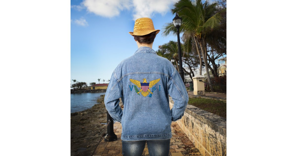US Virgin Islands Flag USVI VI Caribbean U.S. Denim Jacket | Zazzle