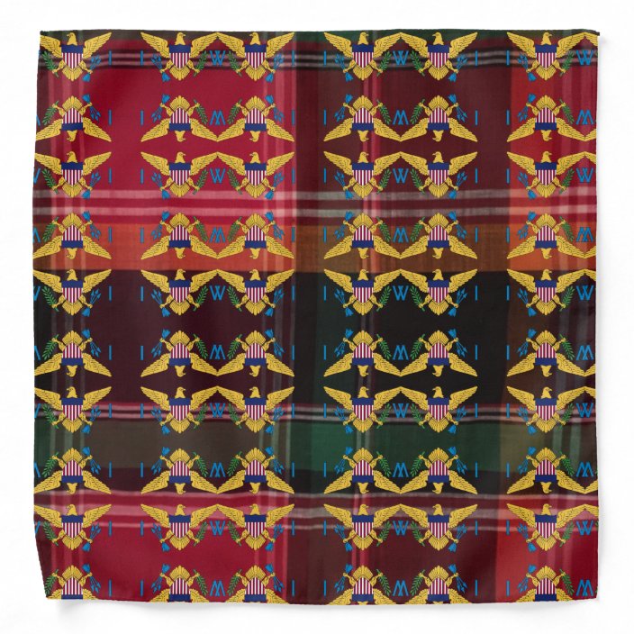 US Virgin Islands Flags Madras Plaid Pattern Bandana | Zazzle.com