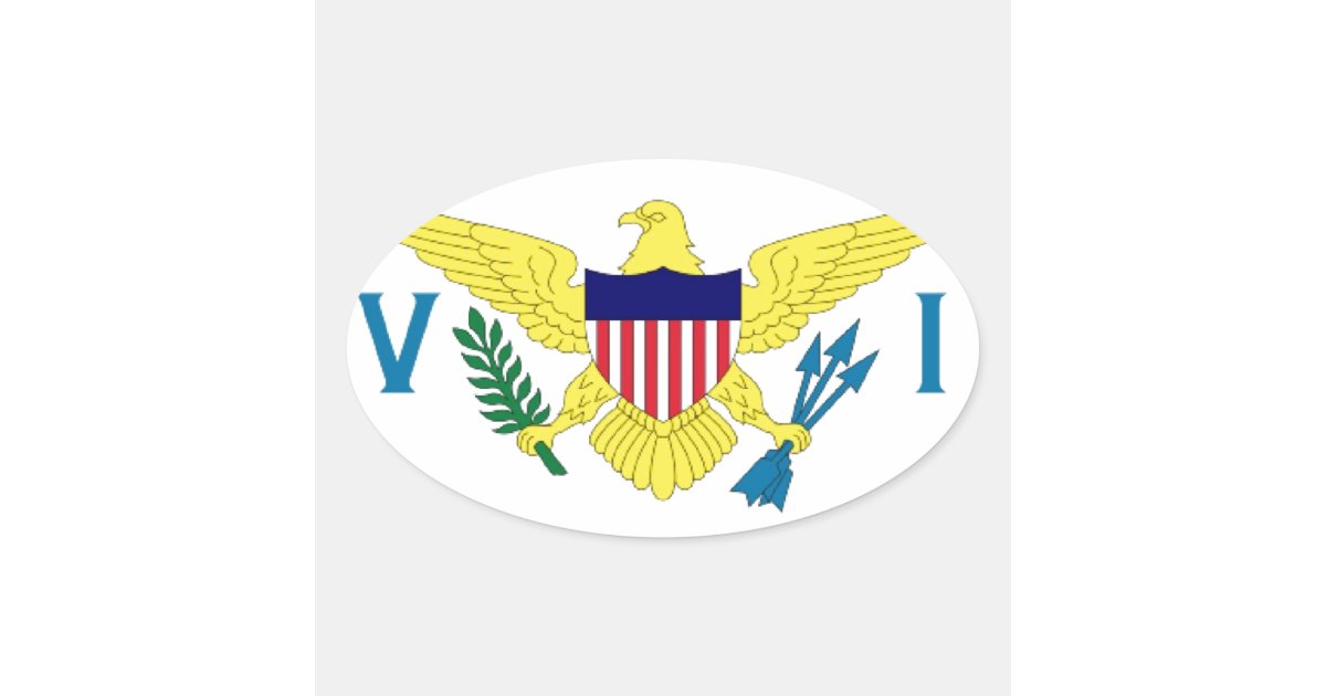 US Virgin Islands Oval Sticker | Zazzle