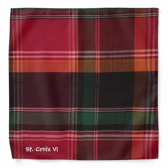 US Virgin Islands St. Croix USVI Madras Pattern Bandana | Zazzle