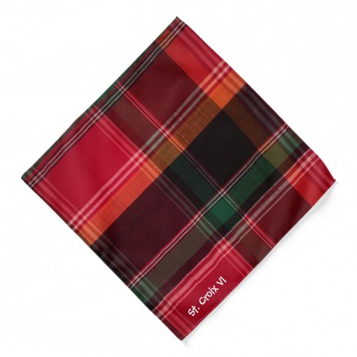 US Virgin Islands St. Croix USVI Madras Pattern Bandana | Zazzle