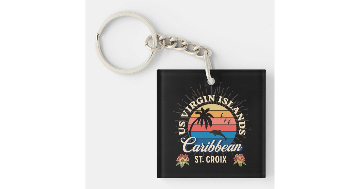US Virgin Islands St. Croix USVI Tropical Keychain | Zazzle