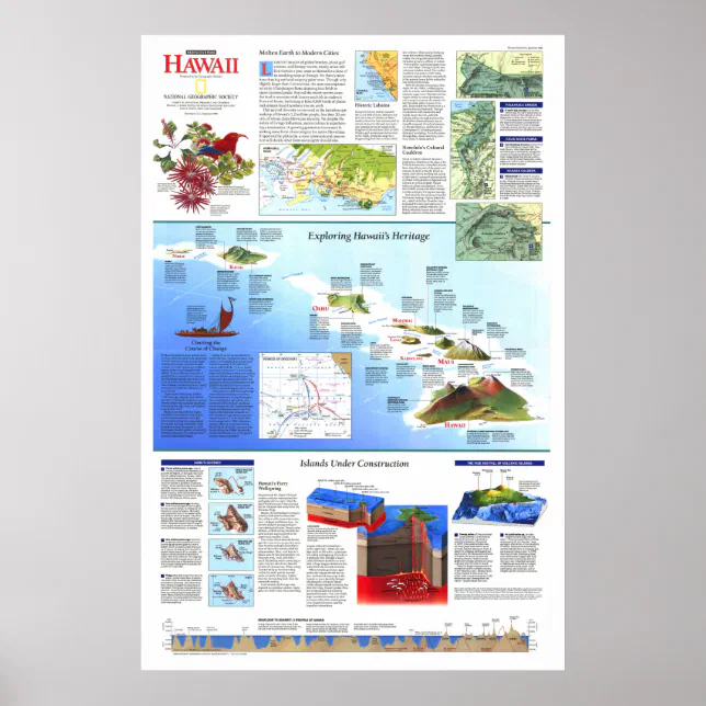 " USA: 1995 Hawaii Rediscoverin Map ... Poster | Zazzle