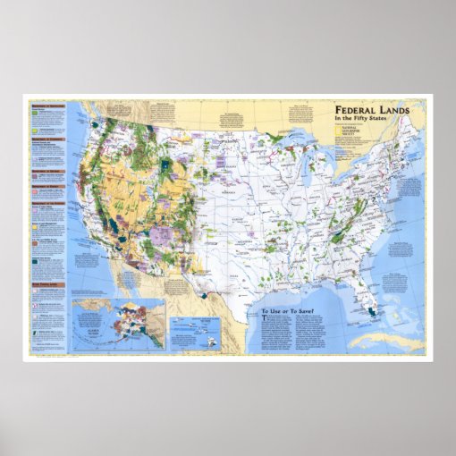 " USA: 1996/today - Federal Lands Map... Poster | Zazzle