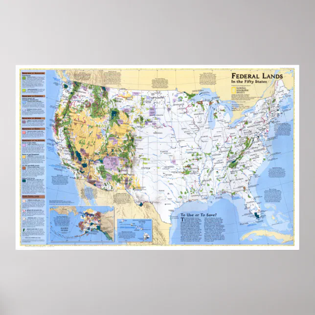 " USA: 1996/today - Federal Lands Map... Poster | Zazzle