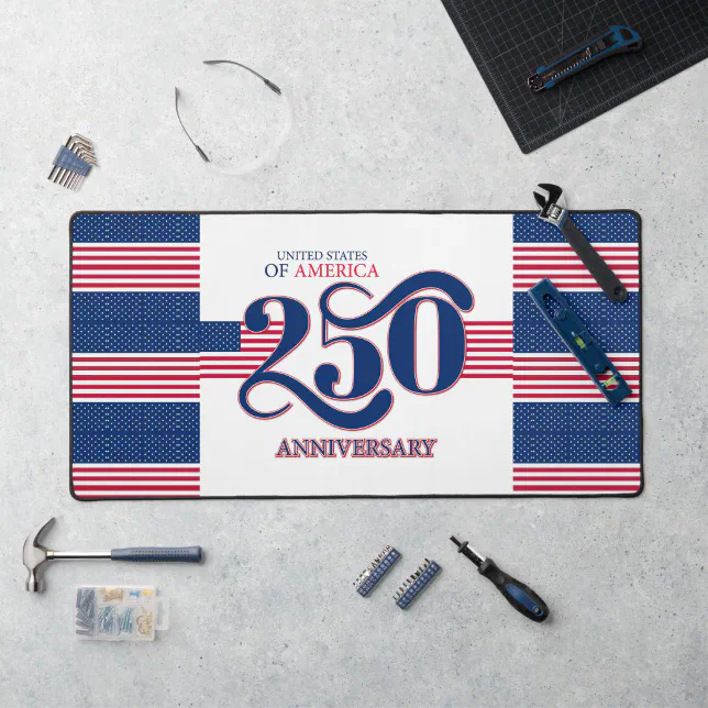 USA 250 Patriotic Desk Mat | Zazzle
