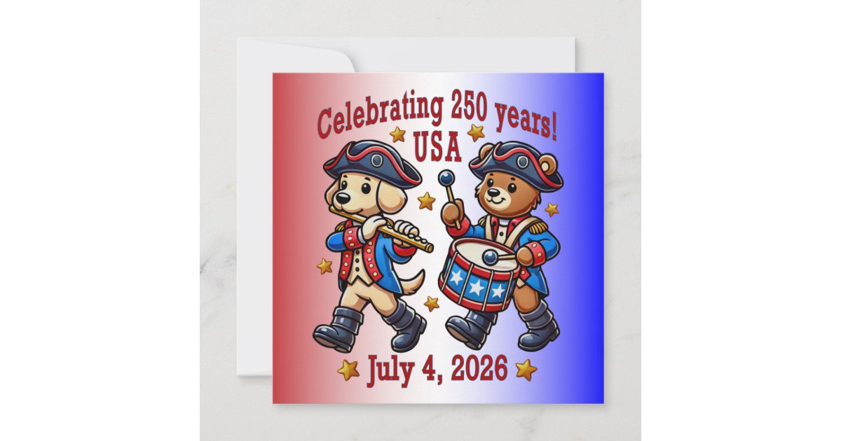 USA 250th Anniversary Souvenir - Patriotic Invitation | Zazzle