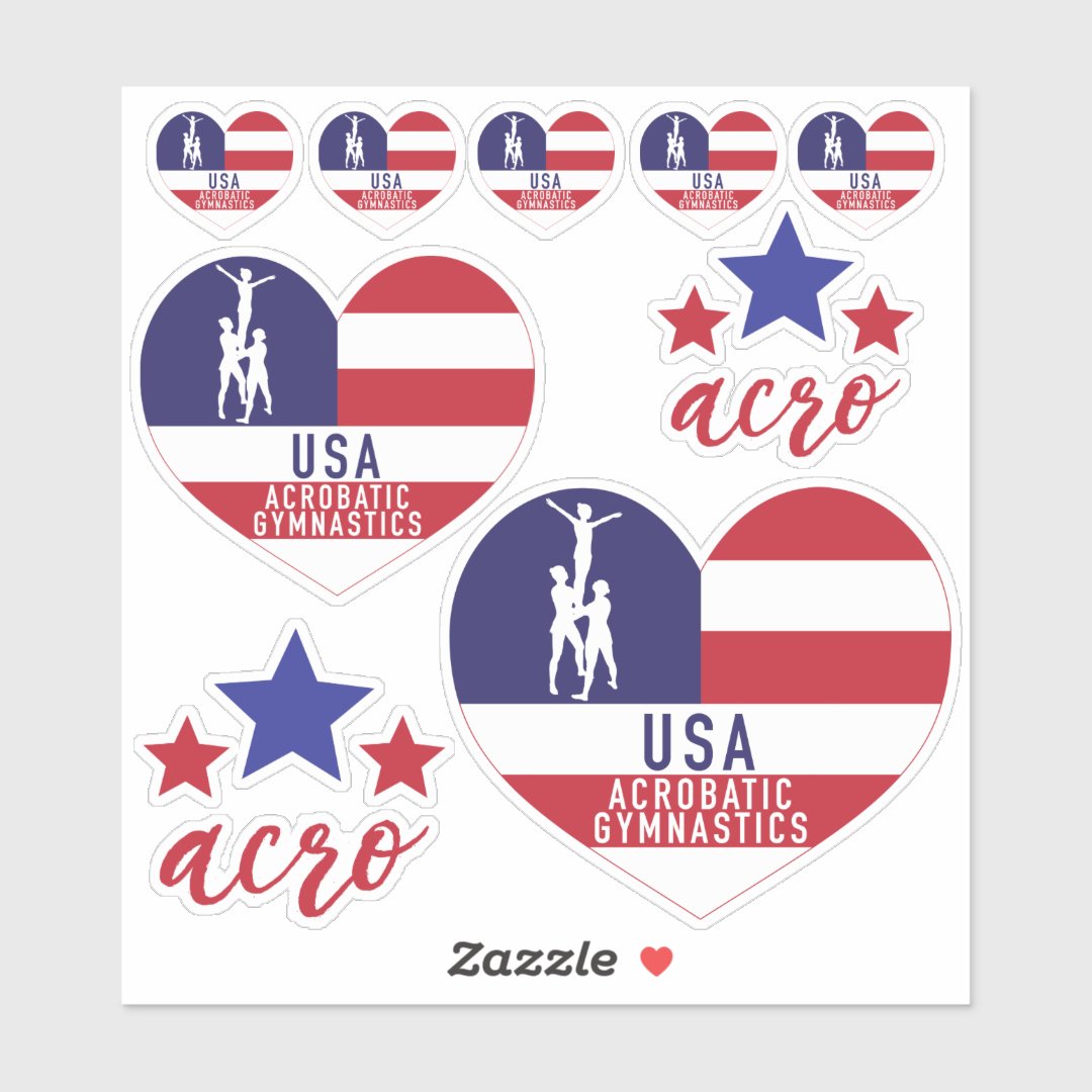 USA Acrobatic Gymnastics Decals | Zazzle