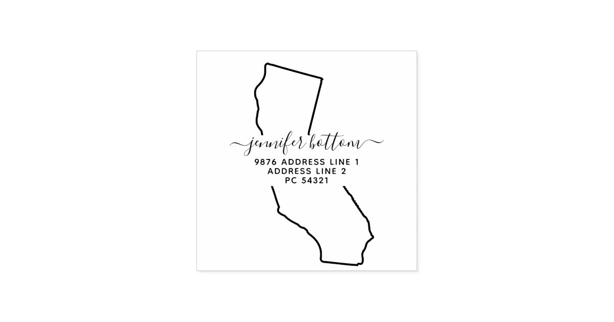 USA Address Business Signature California Rubber Stamp | Zazzle