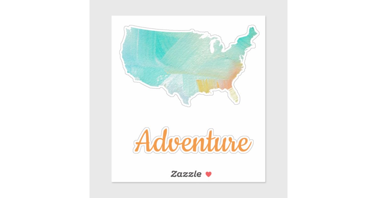 USA Adventure Map Design Sticker | Zazzle
