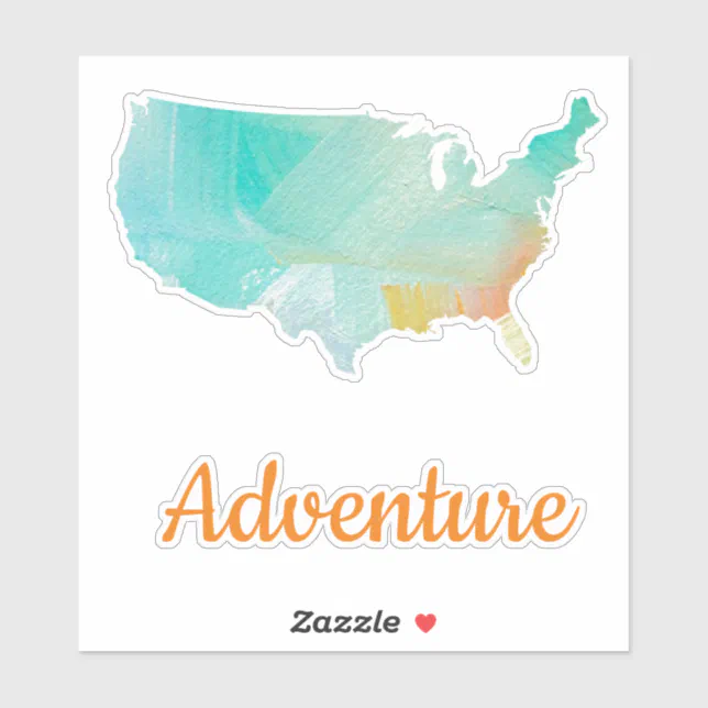 USA Adventure Map Design Sticker | Zazzle