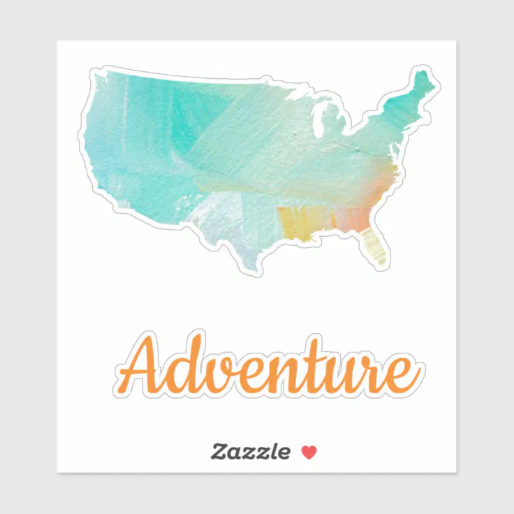 USA Adventure Map Design Sticker | Zazzle