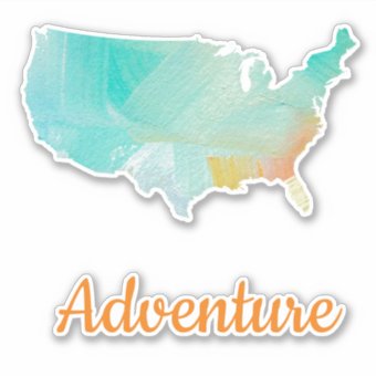 USA Adventure Map Design Sticker | Zazzle