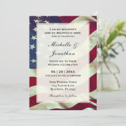 USA Amer Flag Patriotic Christian Bible Wedding Invitation | Zazzle