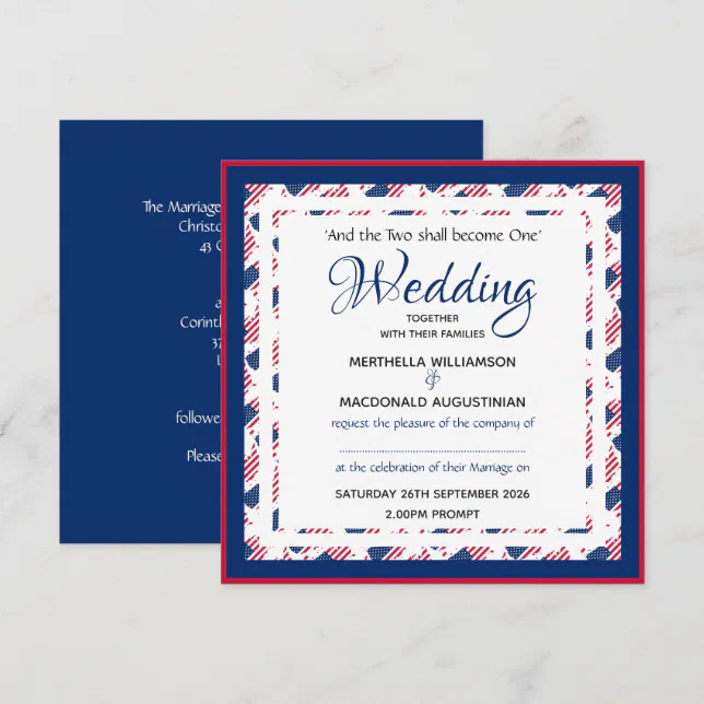 USA AMERICA FLAG Custom Patriotic Square Wedding Invitation | Zazzle