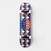 USA - American Flag and Stars in Circle Skate Deck | Zazzle
