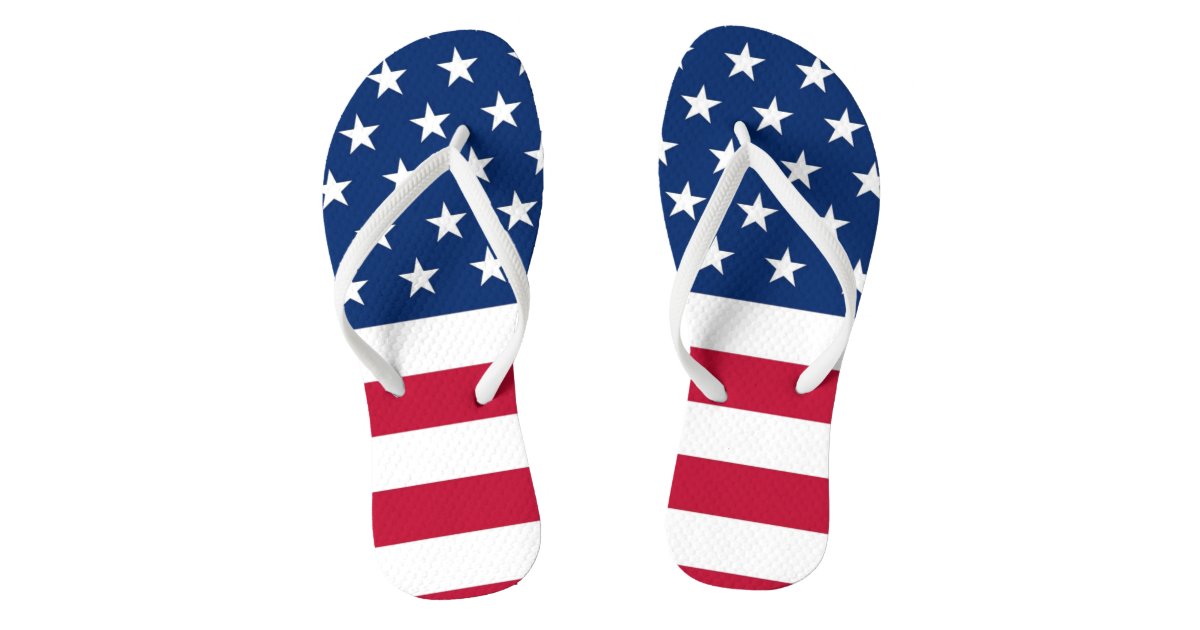 USA American Flag Flip Flops Sandals | Zazzle