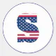 USA American Flag Letter S Classic Round Sticker | Zazzle