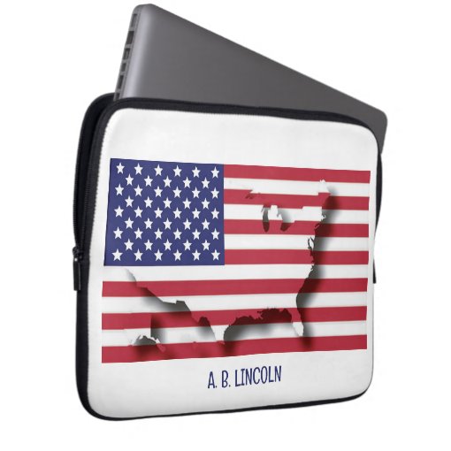 USA AMERICAN Flag Map Patriotic Computer Laptop Sleeve | Zazzle