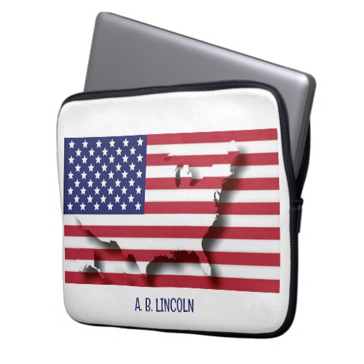 USA AMERICAN Flag Map Patriotic Computer Laptop Sleeve | Zazzle