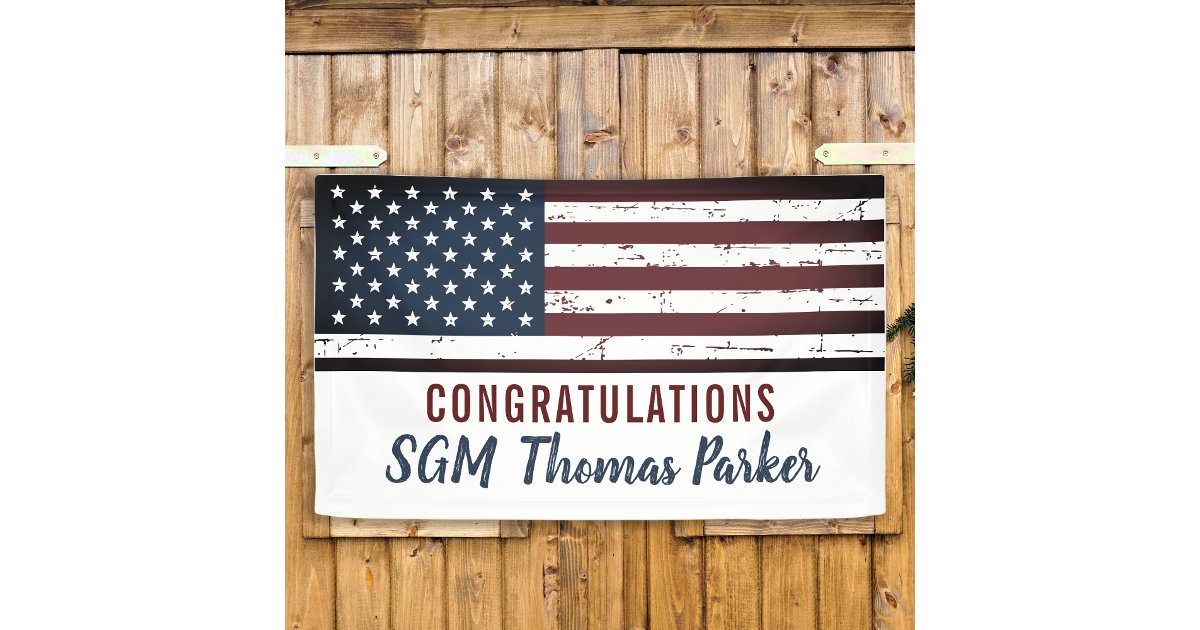USA American Flag Military Retirement Party Banner | Zazzle