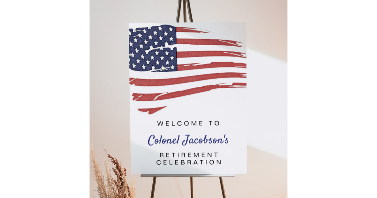 USA American Flag Military Retirement Welcome Poster | Zazzle