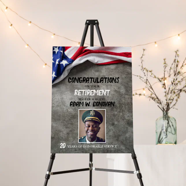 USA American Flag Military Retirement Welcome Sign | Zazzle