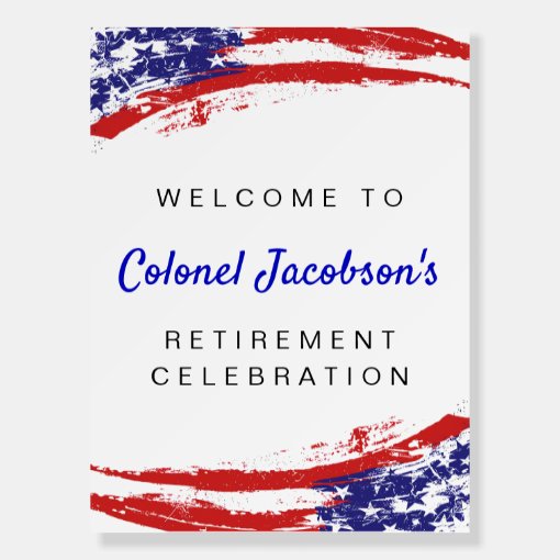 USA American Flag Military Retirement Welcome Sign | Zazzle