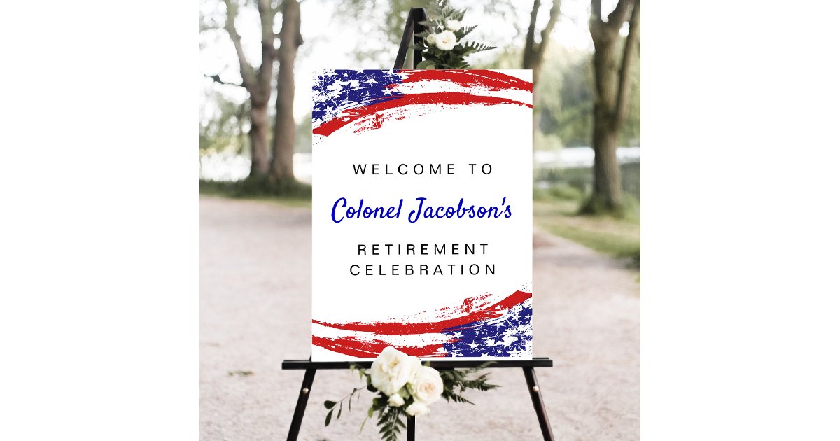 USA American Flag Military Retirement Welcome Sign | Zazzle