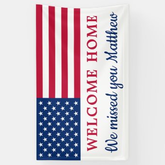 USA American Flag Military Welcome Home Party Banner | Zazzle