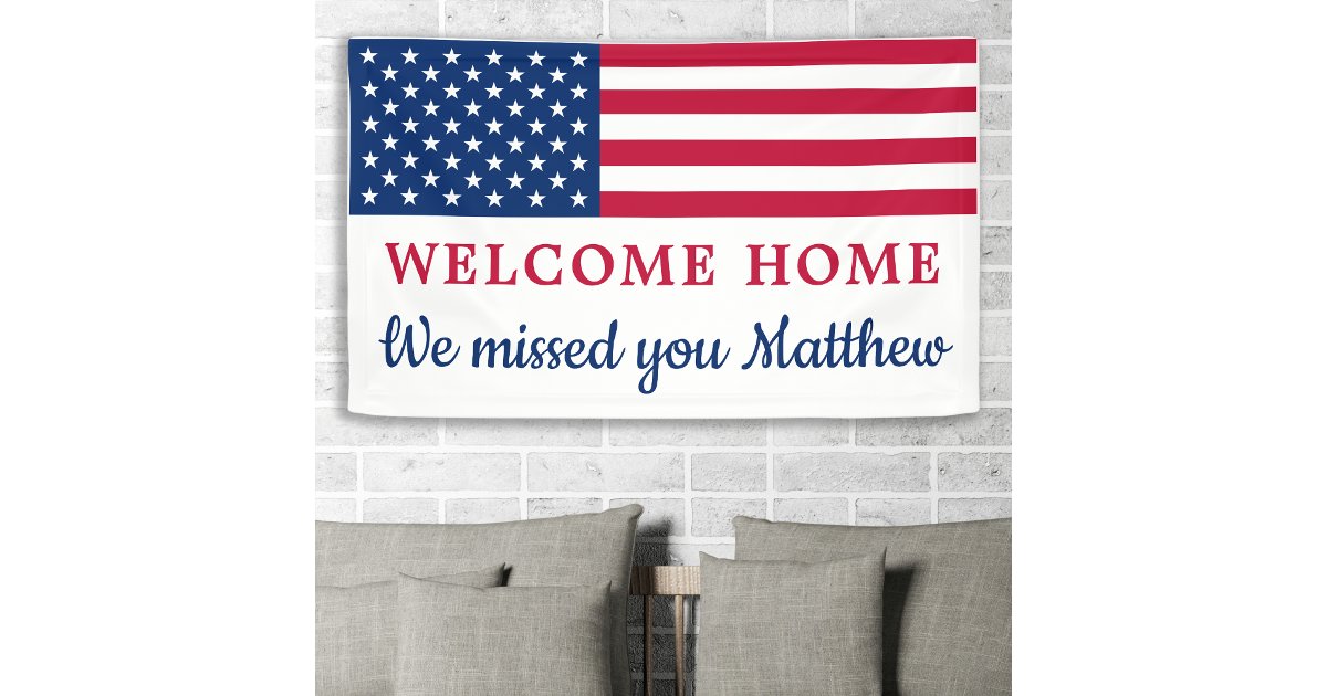 USA American Flag Military Welcome Home Party Banner | Zazzle