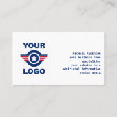 USA American Flag Modern Your Logo Patriotic Business Card | Zazzle