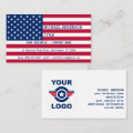 USA American Flag Modern Your Logo Patriotic Business Card | Zazzle