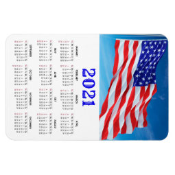 USA American Flag | Patriotic 2021 Calendar Magnet | Zazzle