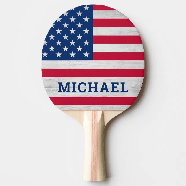 USA American Flag Patriotic Red White Blue Ping Pong Paddle | Zazzle