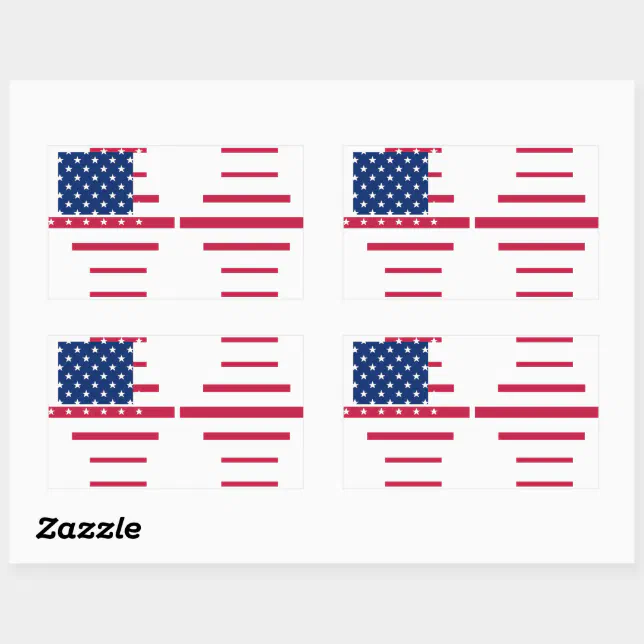 USA American Flag Patriotic Stars Stripes Sticker | Zazzle