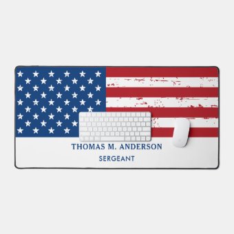 USA American Flag Personalized Military Desk Mat | Zazzle